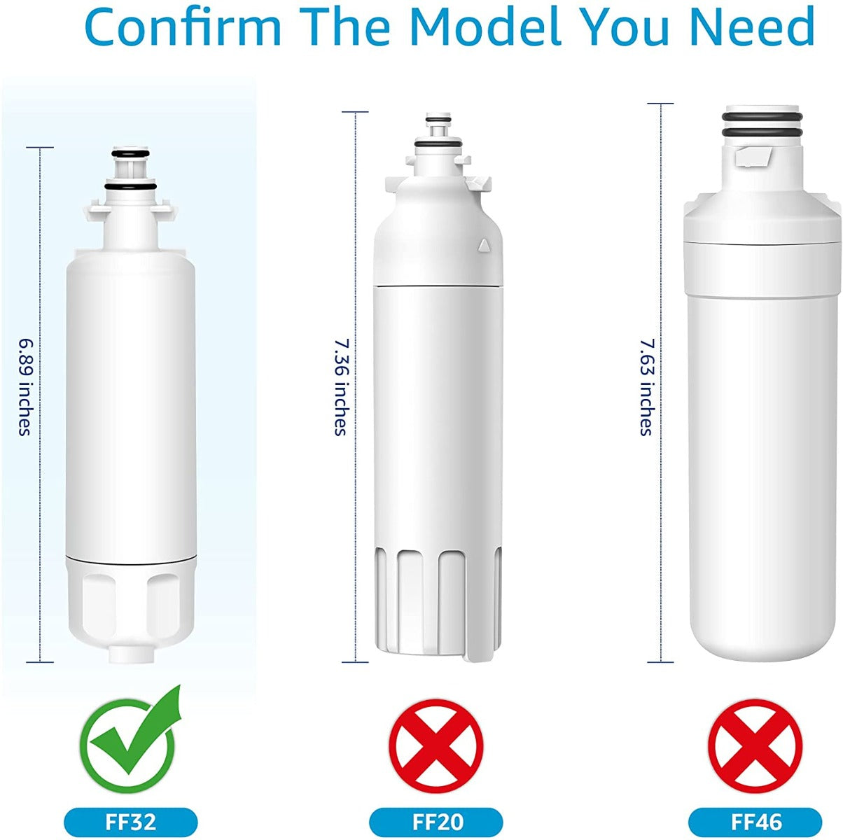 AQUACREST Replacement for LG LT700P Fridge Water Filter
