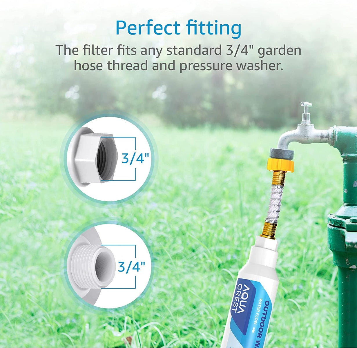 Flexible Water Filter With Hose Protector - AQUACREST CWS